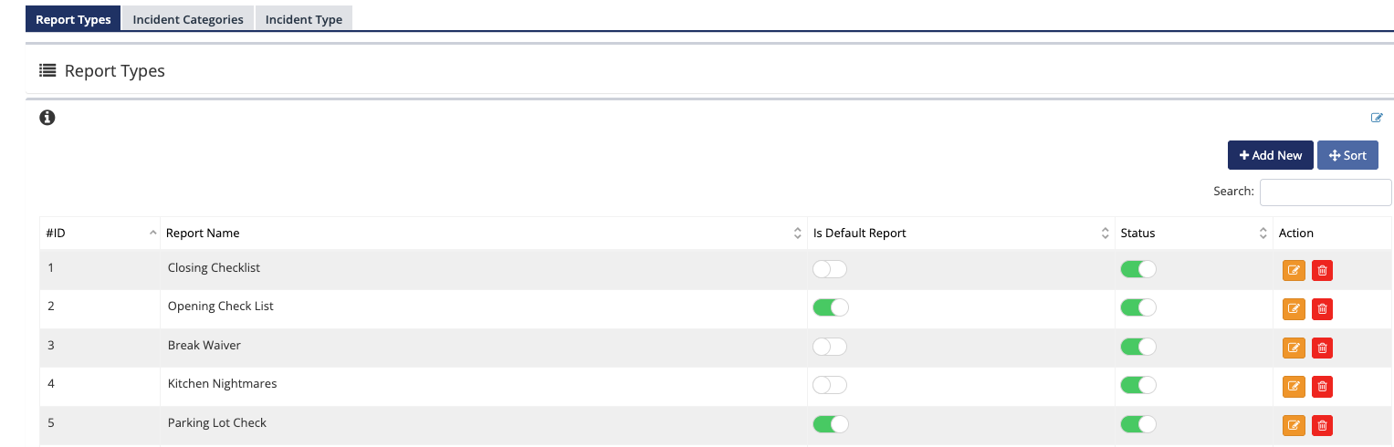Setting Reports to Default